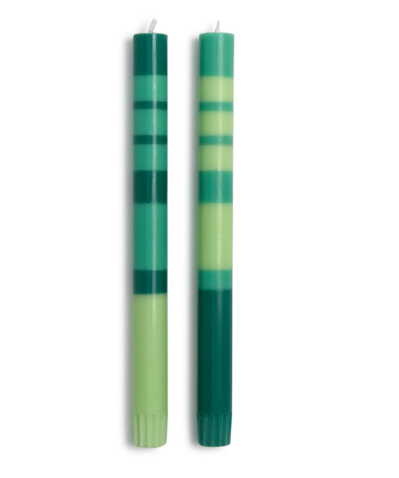 Stripe & Glow Green Candles – Vineyard Decorators
